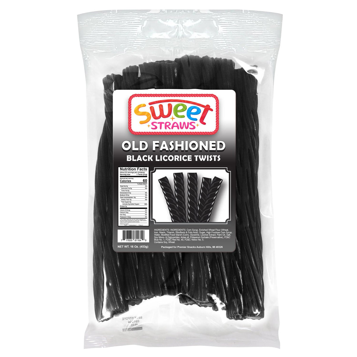 Sweet Straws Licorice Twists 16 oz. - Old Fashioned Black Licorice ...