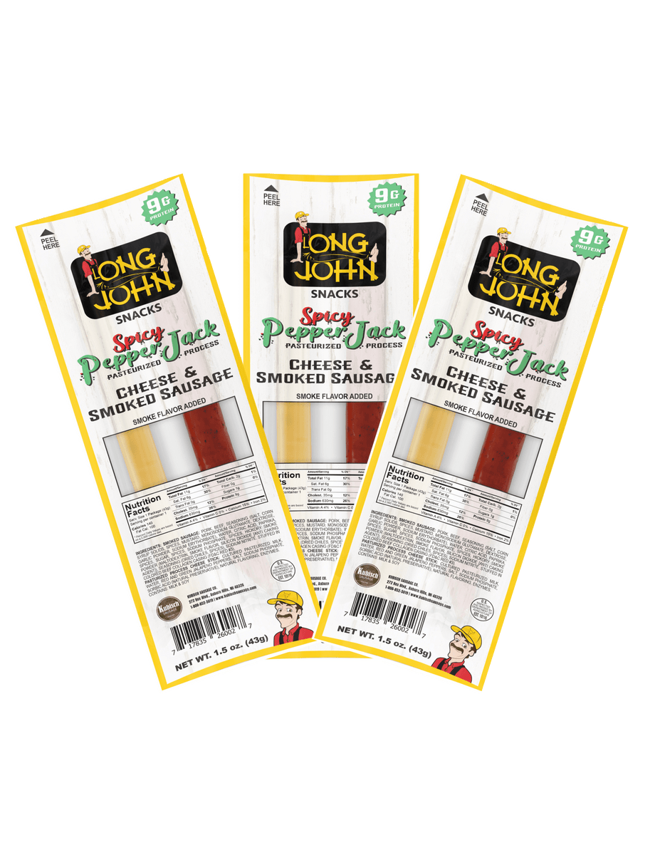 Spicy Pepper Jack Cheese and Smoked Sausage Sticks - 3 Count – Long ...