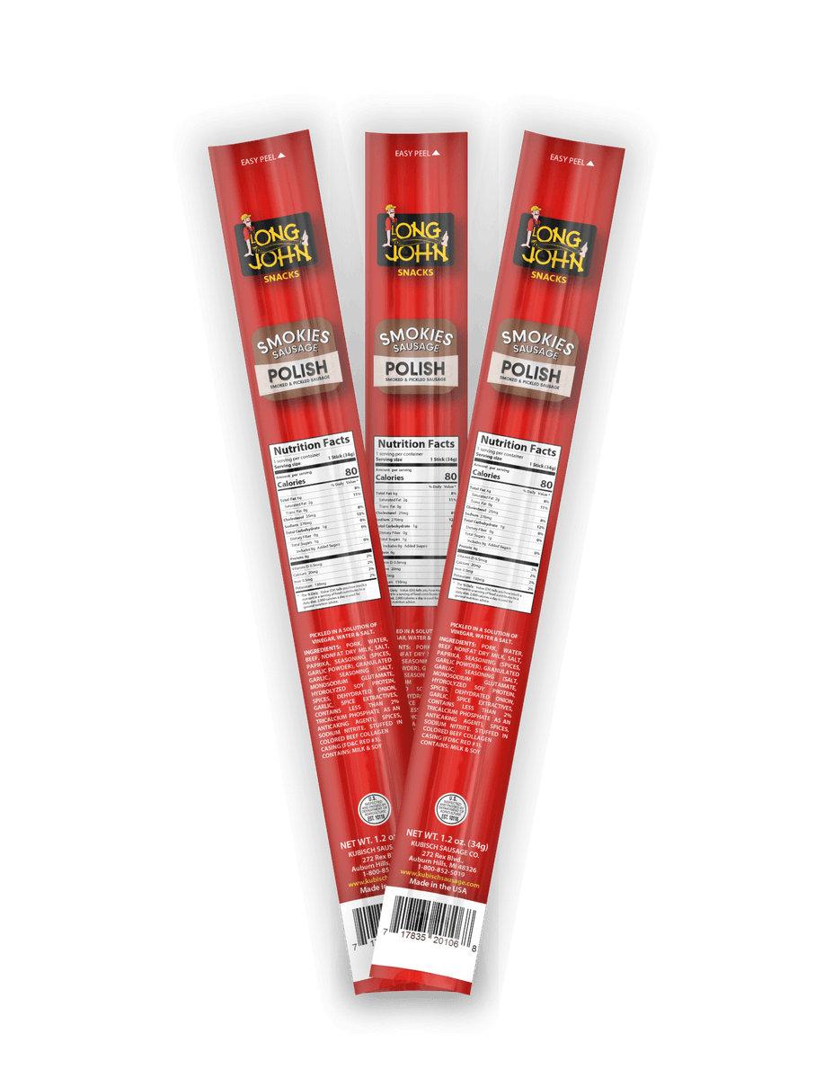 Pickled Polish Smokies - 3 count 1.0 oz Sticks – Long John Snacks