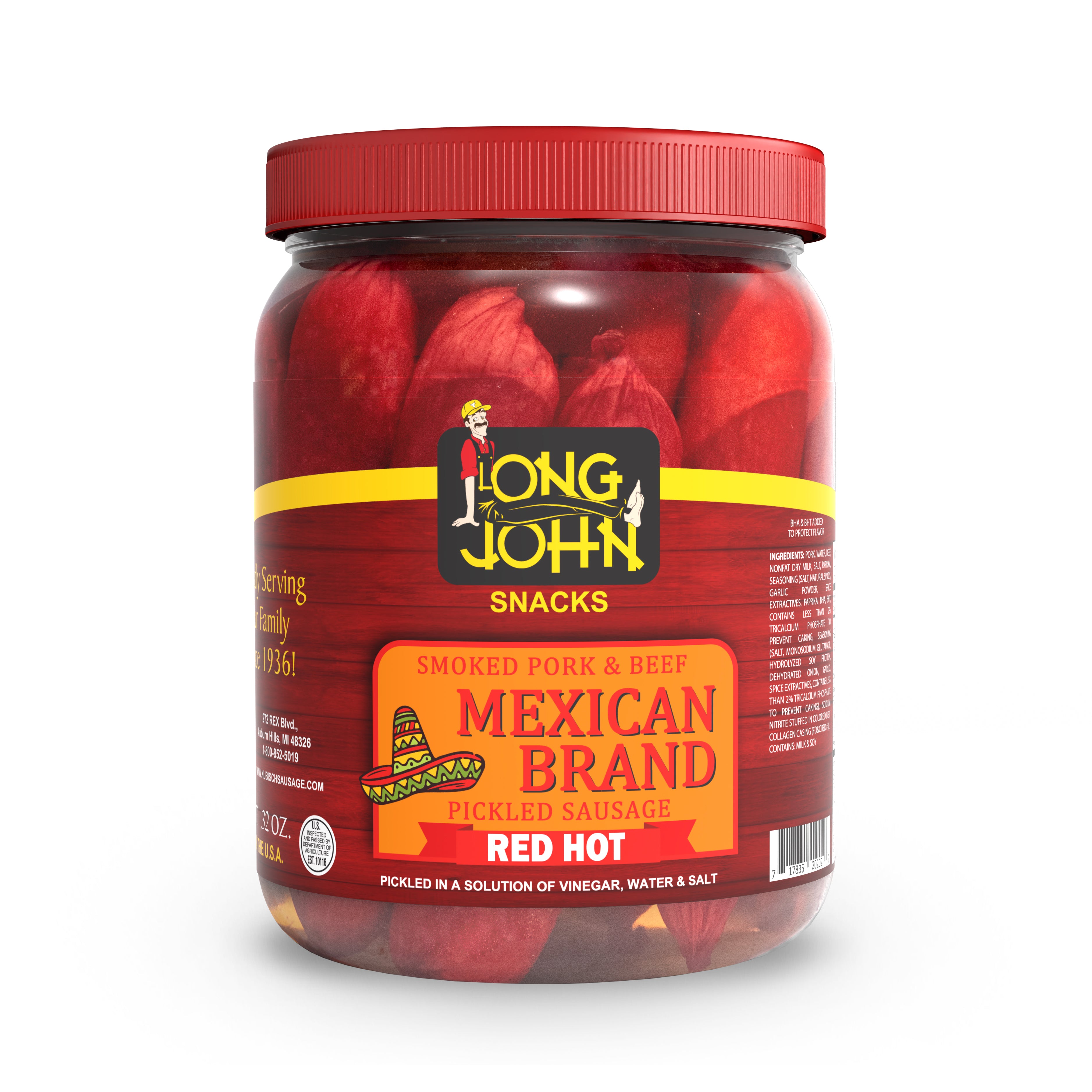 Mexican Brand Pickled Sausage - 32 Oz Jar – Long John Snacks