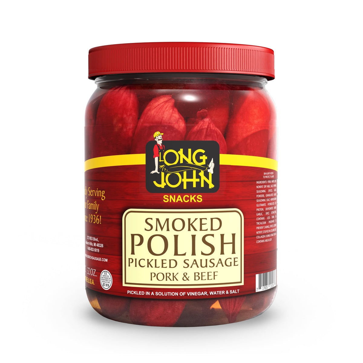 Polish Pickled Sausage - 32 Oz Jar – Long John Snacks
