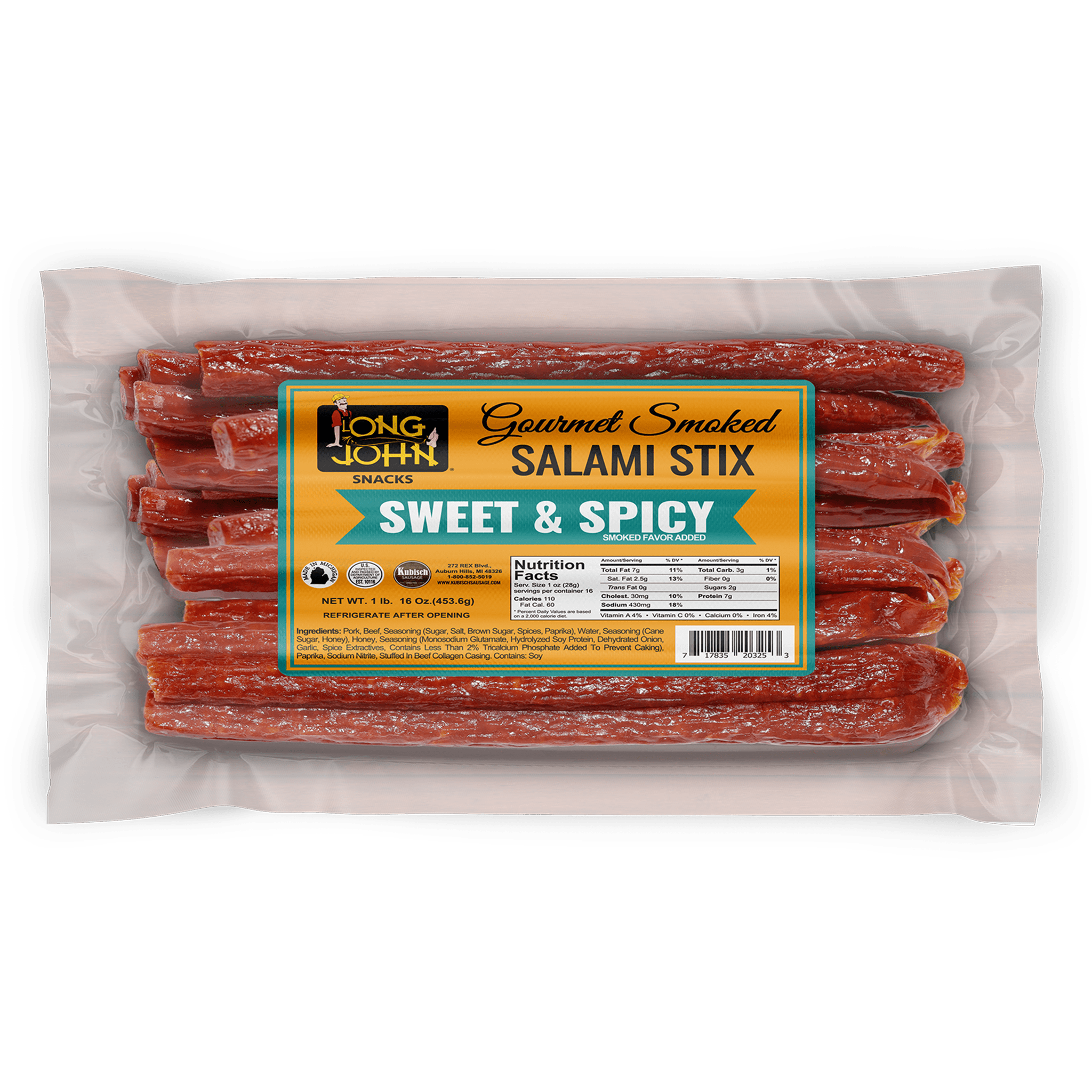 Sweet & Spicy Dried Salami Sticks#N#– Long John Snacks